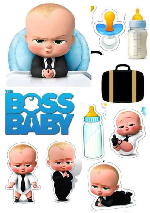 The Boss Baby Sticker Pack of 10 Cute Suit Baby & Nursery Accessories ...