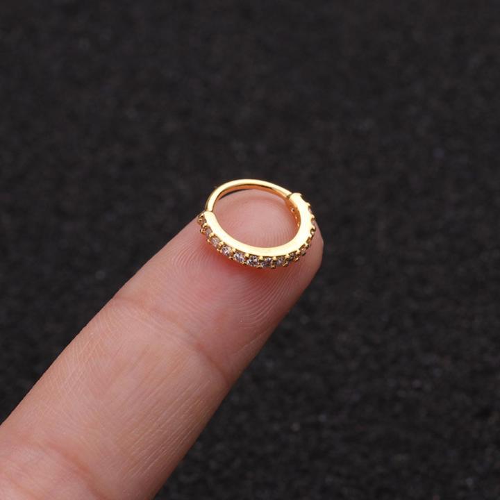1PC 6/8/10mm Cz Nose Hoop Helix Cartilage Earring Daith Snug Rook ...