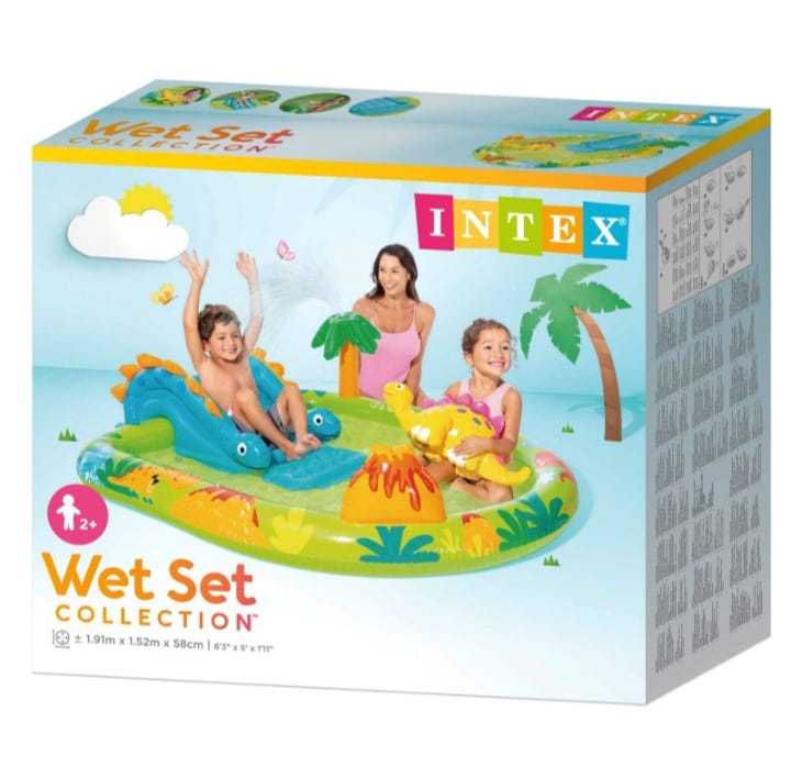 INTEX 57166 Dinosaur Play Center Swim Pool 8ft 2in X 6ft 3in X 3ft 7in ...