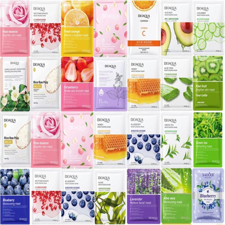 BIOAQUA/SADOER Facial Face Sheet Mask, Hydrating, Radiance Boost ...