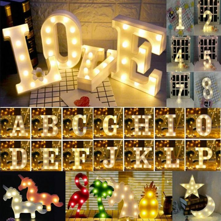 LED Alphabet LARGE SIZE Letters Lights Large Light Up (A To Z) Party ...