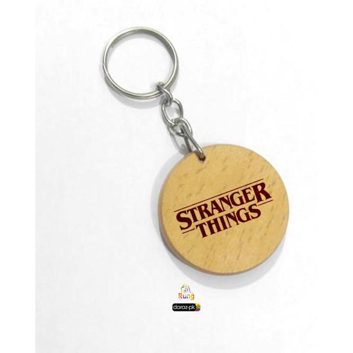 stranger things wooden keychain | Daraz.pk