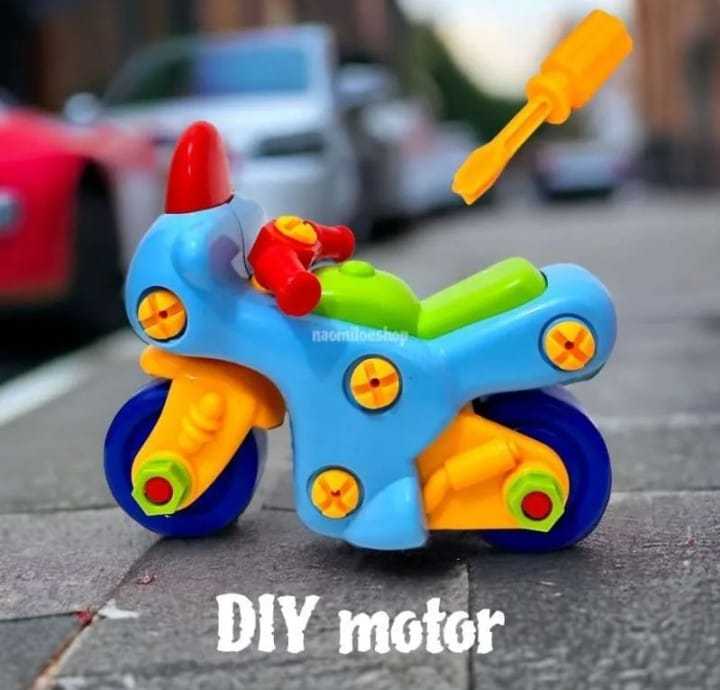 DIY Kids' Handmade Mini Motorcycle Toy Set with Assemble De-assemble ...