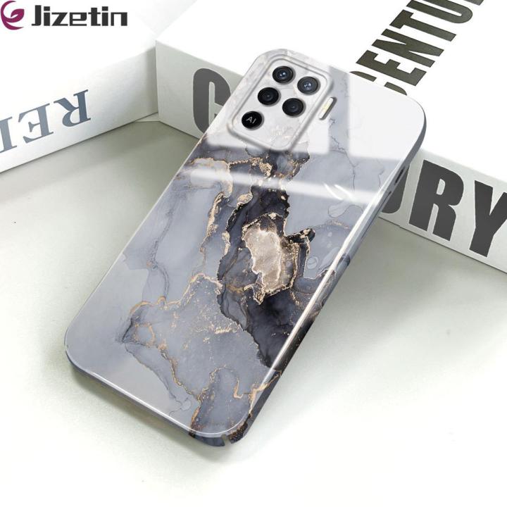 Jizetin for OPPO F19 Pro A94 Back Cover Brillant Marble Luxury Slim ...