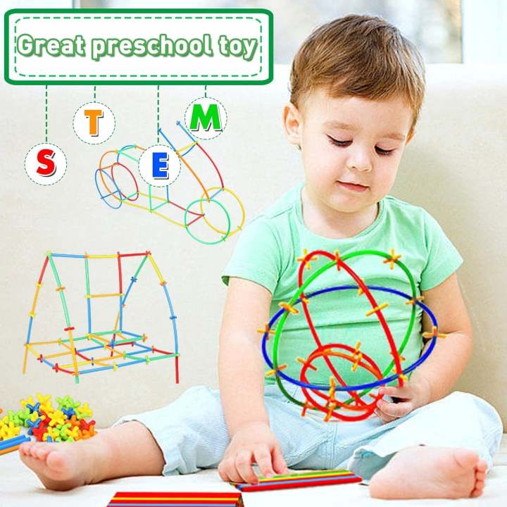 Odeez DIY Colorful Flexible Straw Pipe Building blocks 242 Piece - 112 ...