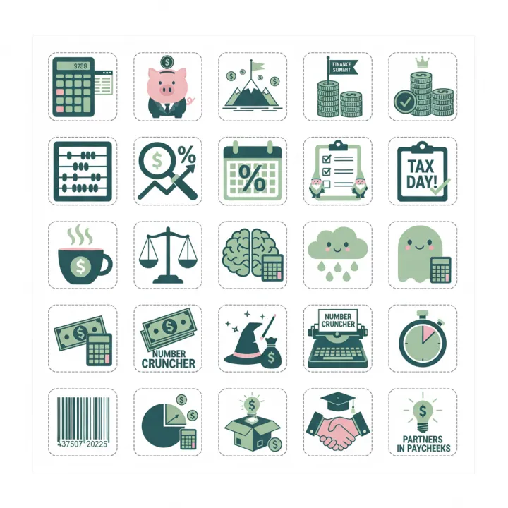 Finance & Budget Planner Stickers Accounting Icons Bookkeeping & Office ...