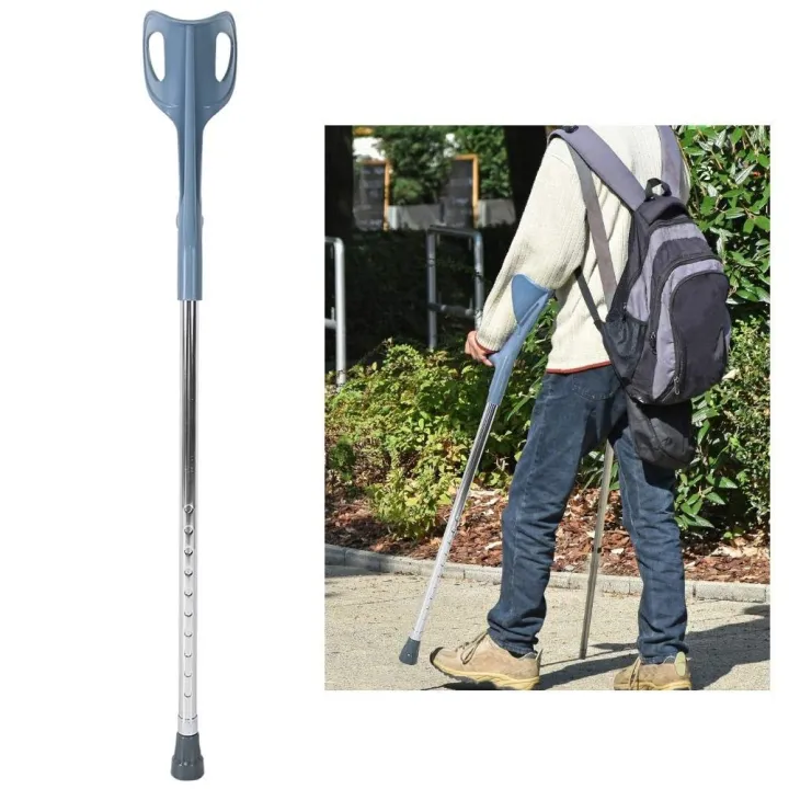 1 Walking Stick with Elbow Grip Adjustable and Handle Grip, Stainless ...