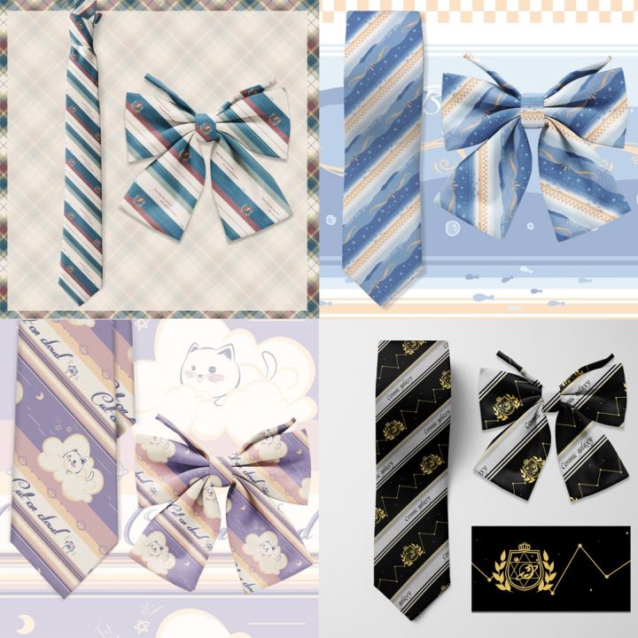 [Lin Yuejun] JK original uniform shirt tie female hand jacquard DK tie ...