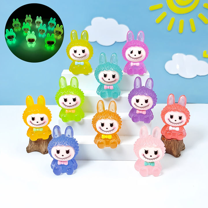 Luminous Kawaii New Kids Glow LABUBU Toy DIY Resin Accessories Cream ...