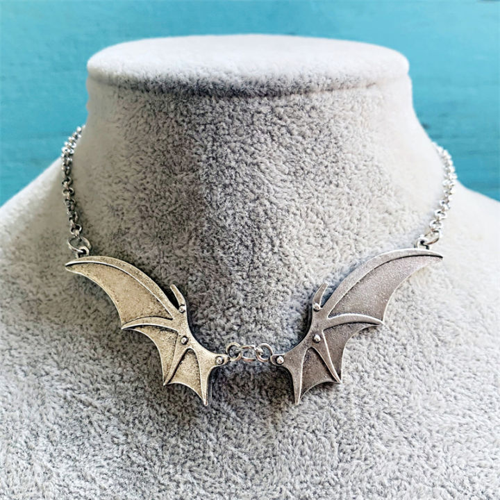 Goth Vampire Vintage Bat Wings Pendant Choker Necklace Christmas Witchy ...