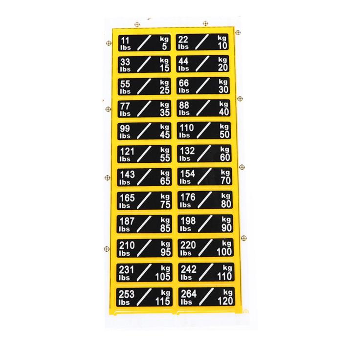 1sheet Weight Sticker Labels for Gym Equipment Accessories Power ...