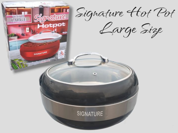 1 Piece Signature Large Hot Pot With Glass Top - Capacity 3.5 Liter ...