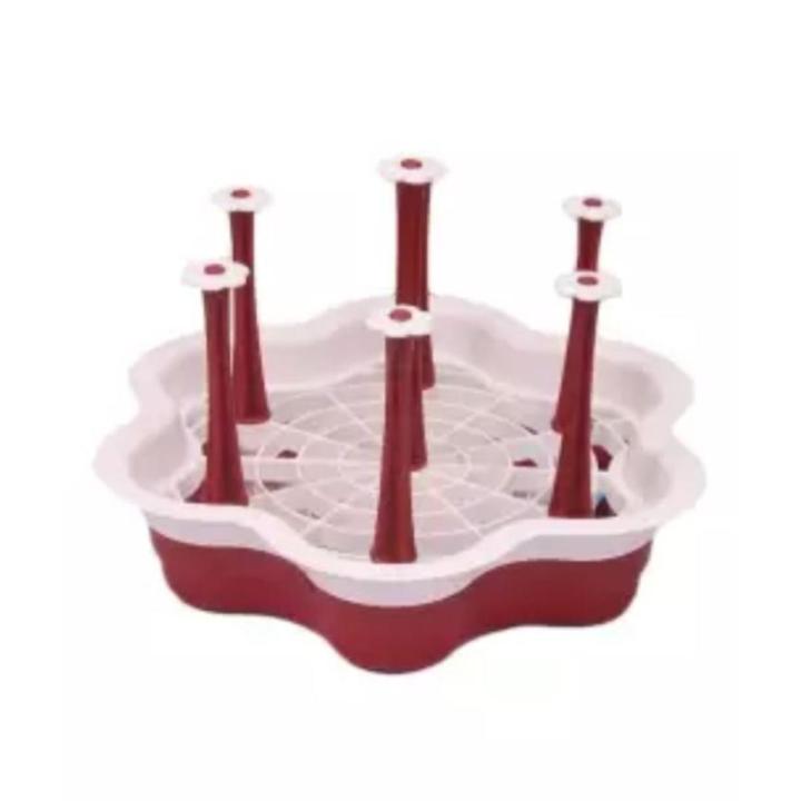 Red Plastic glass rack | Daraz.pk