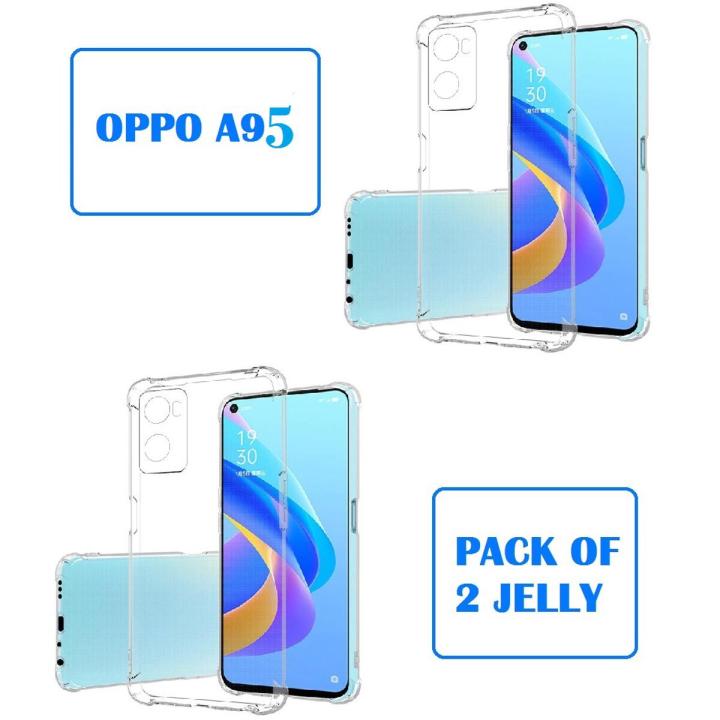 (Pack of 2) Oppo A95 Anti Shock Corner Bumper 1.5mm Soft Transparent ...
