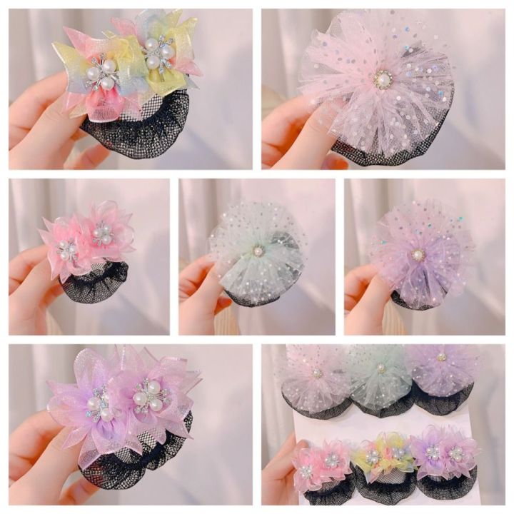 Cute Princess Snood Spring Clip Star Mesh Star Hair Nets Hair Styling ...