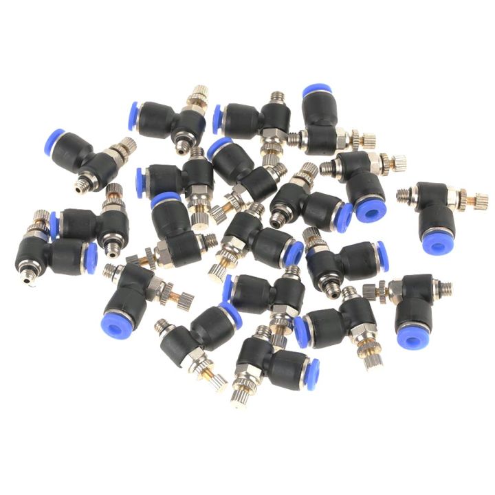 20Pcs OD 4mm Tube M5 Pneumatic Air Flow Speed Control Valve Quick ...