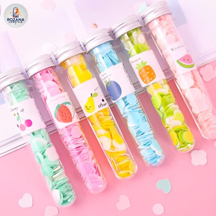 Portable Paper Soap Flower Tube – Travel Disposable Soap Strips Sheets ...