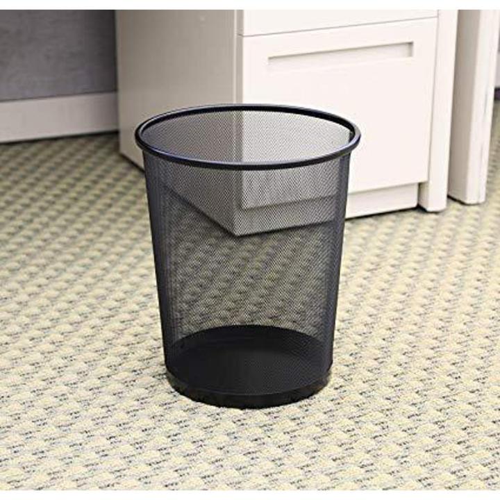 Steel Wire Mesh Dustbin - Black | Daraz.pk