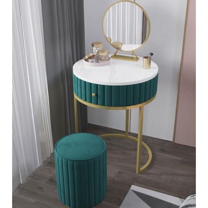 Dressing Table / Tufted Round Dressing Table / Dressing Table With ...