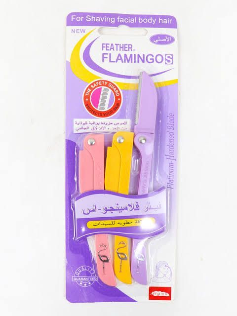 2 Feather Flamingo Facial Razor for Women – Premium Eyebrow & Face ...