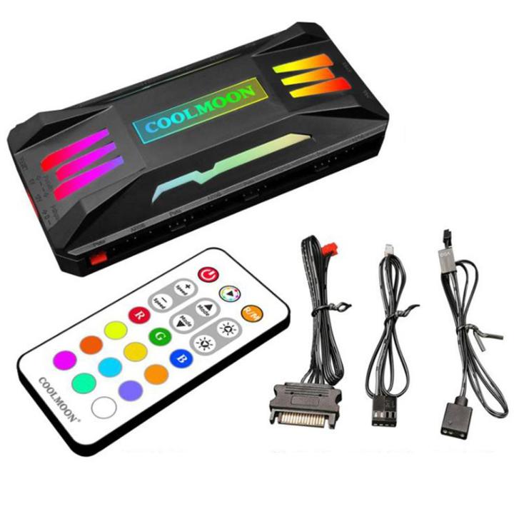 Nax-3c Sata Fan 1 To 8 Hub Fan Molex 4P Or Sata Power To 5V 3Pin Argb ...