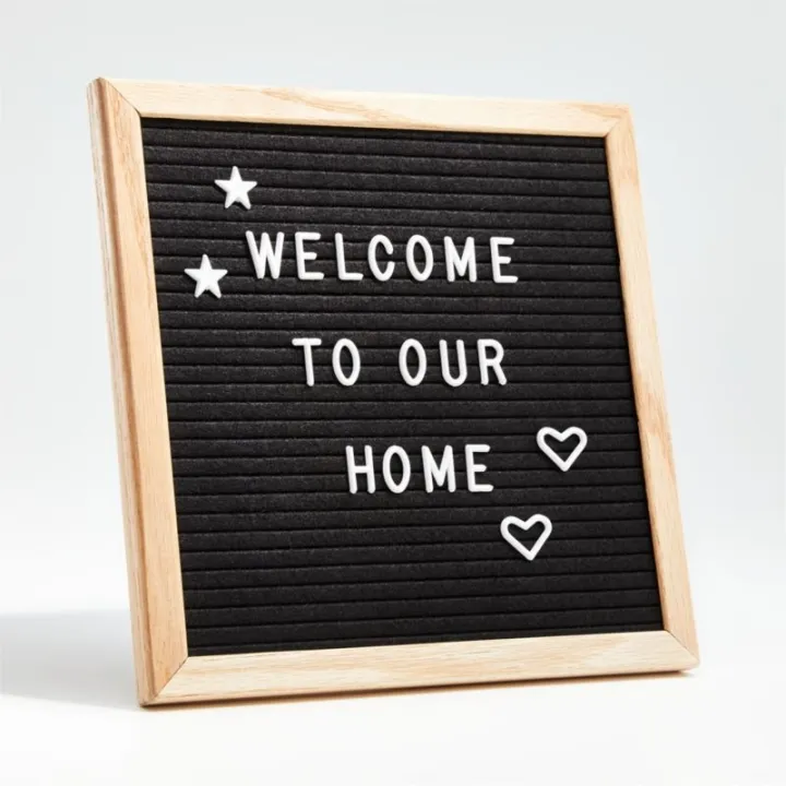 Felt Letter Board 10x10 Inch Kids DIY Message Board with Wooden Frame ...