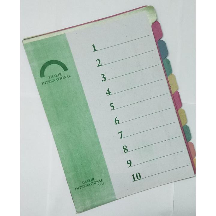Office file Separators 10 Card Dividers Size: 22.5 x 29.7cm A4 ...
