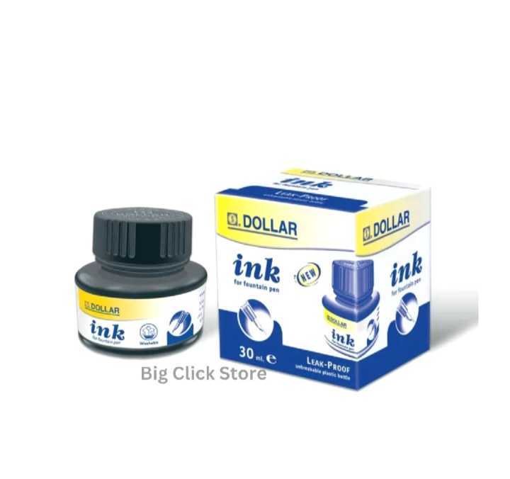 Dollar Fountain Pen Ink (30ml) - Ink Pot - Available in Blue & Black ...
