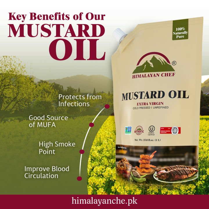 100% Pure Extra Virgin Cold-Pressed Himalayan Chef Mustard Oil 1x5L ...