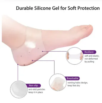 Silicone Gel Heel Pad Socks For Pain Relief And Anti Crack Heel 1 Pair ...