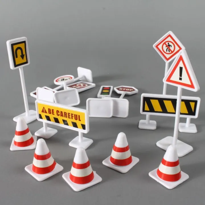 15Pcs/Set Model Toy Traffic Signs Mini Traffic Signs Model Toy City ...