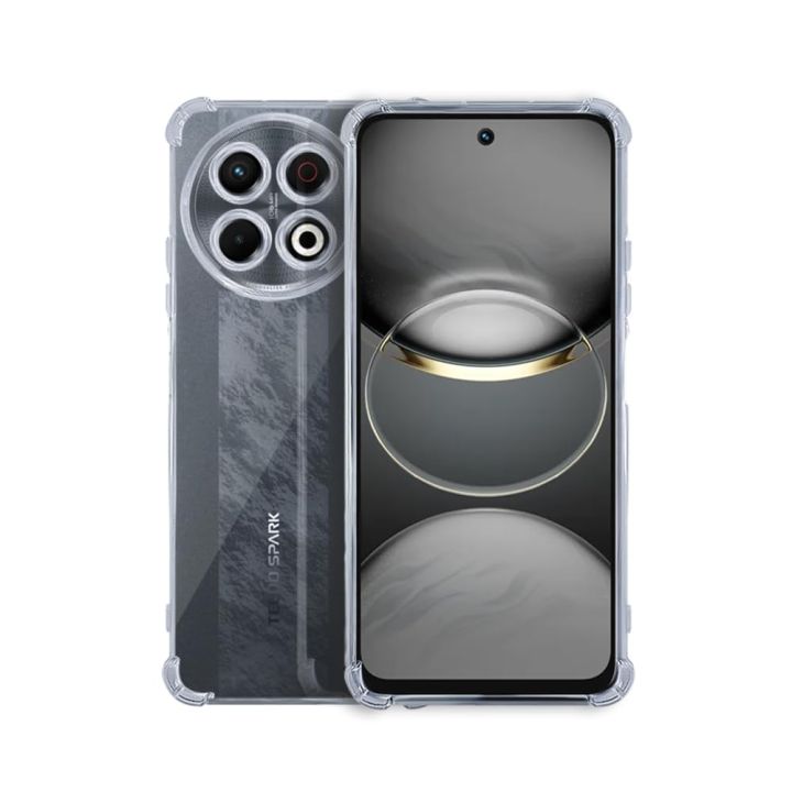 Tecno Spark 30 Pro Back Cover Transparent Silicone Case with Corner ...