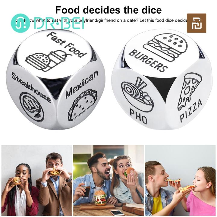 Food Decision Dice Stainless Steel Date Night Decision Dice for Couples ...