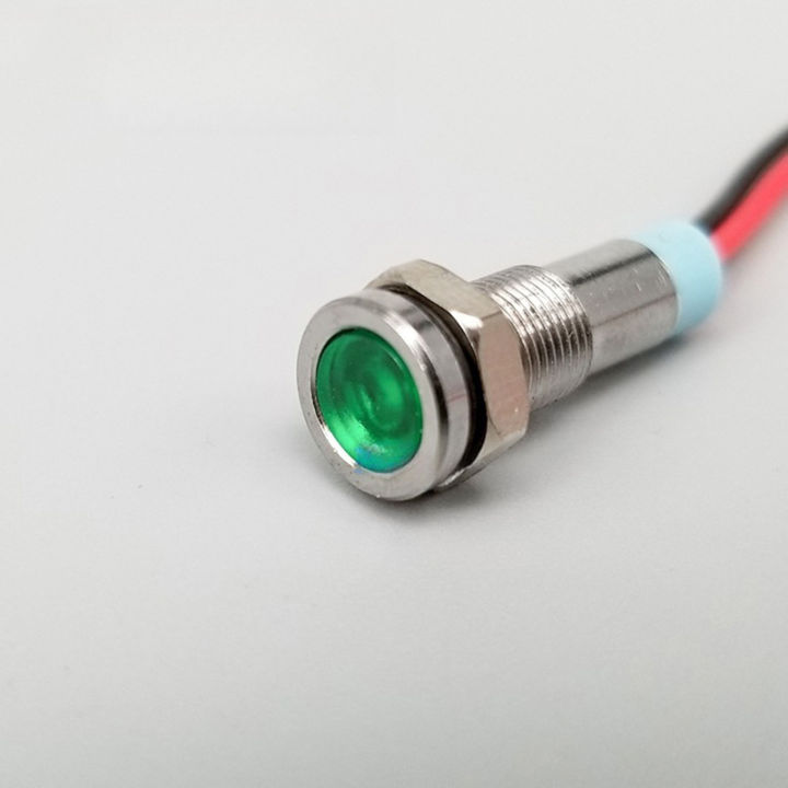 1pcs 6mm Flat Head LED Metal Indicator Light Waterproof Signal Light ...