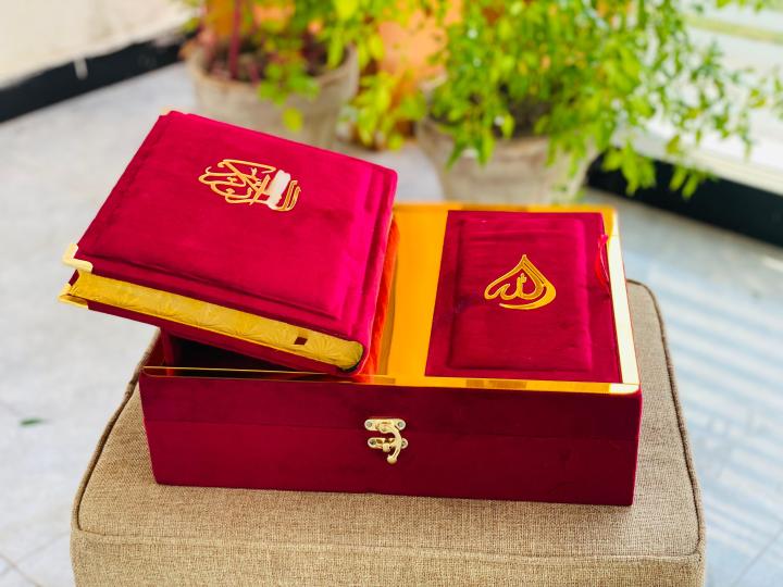Bold Letters Wooden velvet Quran e Pak Quran Majeed Gift Box | Quran ...