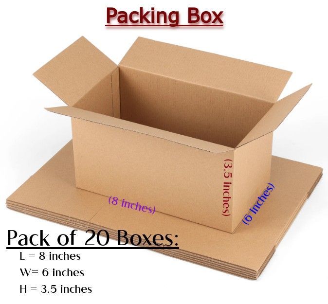 New Strong Corrugated Shipping Box 8x6x3.5 and 6x4x3.5 Inches ...