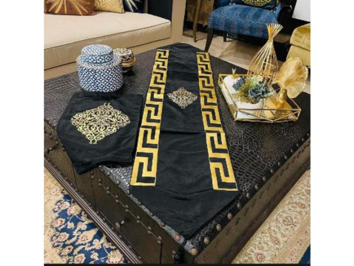 Luxury Velvet fabric Center & Dressing Table Runner Mat Set | Daraz.pk