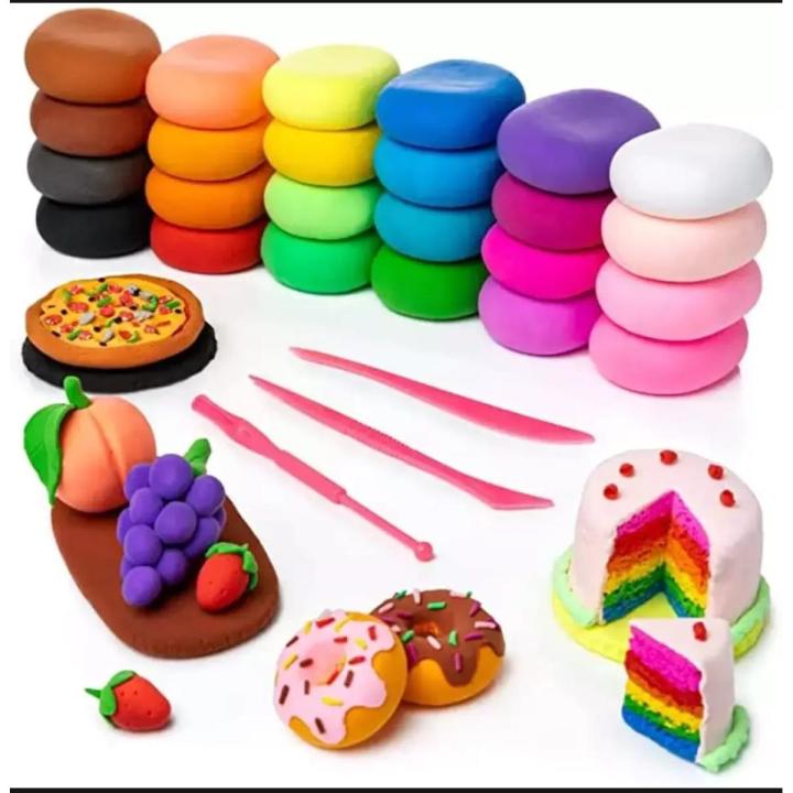 12 Fomic Play Dough - Air Dry Polymer Clay with Free Tools Foamic ...