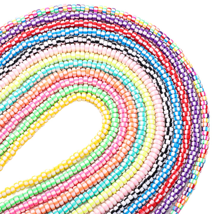 6x3mm 1strip/bag Oval Cylinder Polymer Clay Beads DIY Bracelet Necklace ...