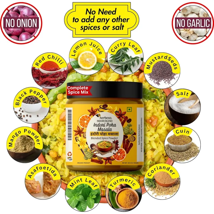 ndore Poha Masala Powder - Authentic Indori Jeeravan Masala for Poha ...
