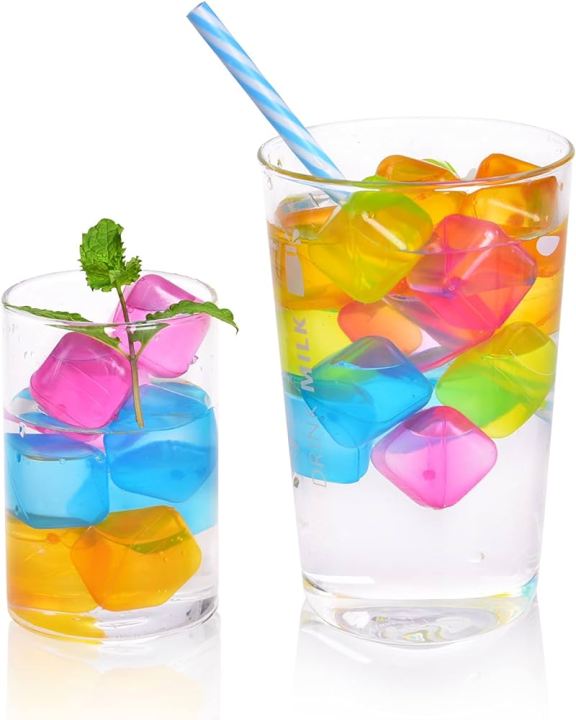 Pack of 24 Reusable Ice Cube - Refreezable Reusable Ice Cubes for ...
