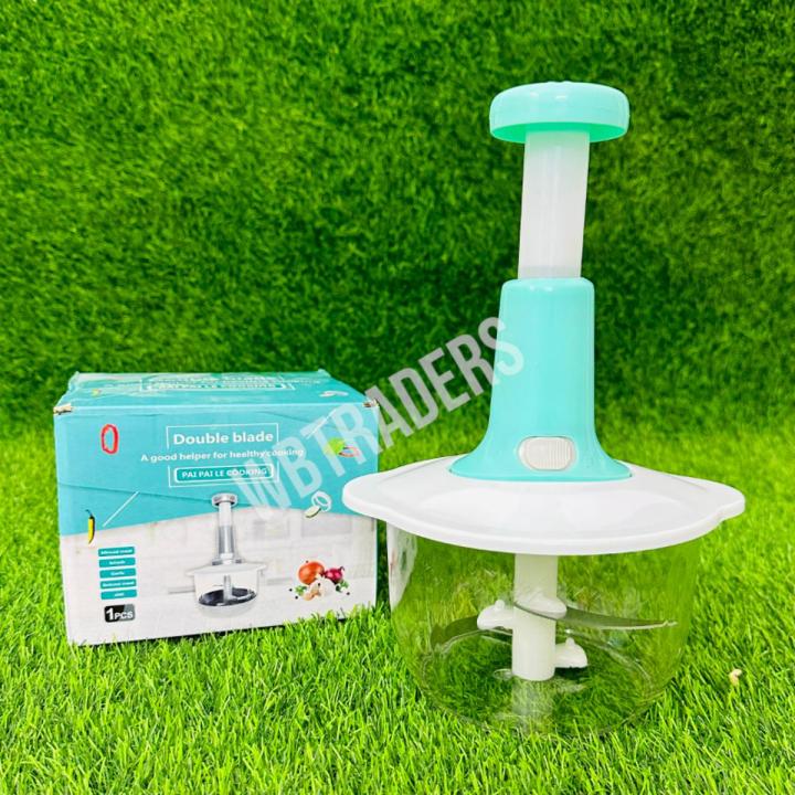 Double Blade Chopper—Hand Push Chopper—Fruit & Vegetable Grinder | Daraz.pk