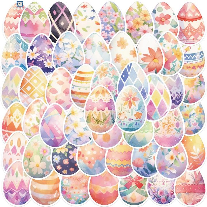Childrenworld Pvc Easter Egg Stickers 50pcs Easter Flower Egg Sticker ...
