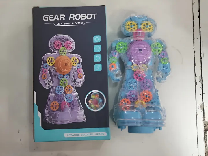 Transparent New Walking Robot with Light and Music for Kids' Gear ...