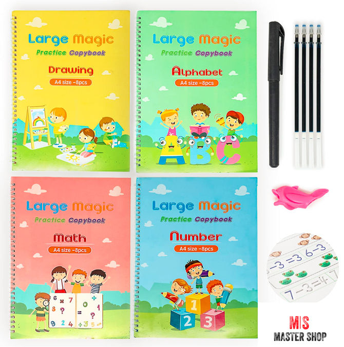Set of 4 and set of 2 Sank Magic Learning Book with Magic Pen & refills ...