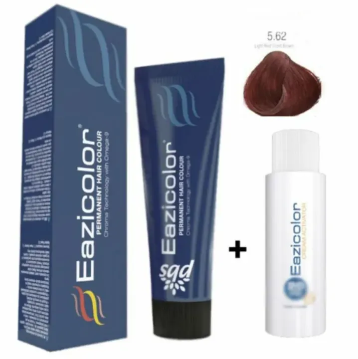 Eazicolor Professional Hair Color Tube And developer Color Shade 5.62 ...