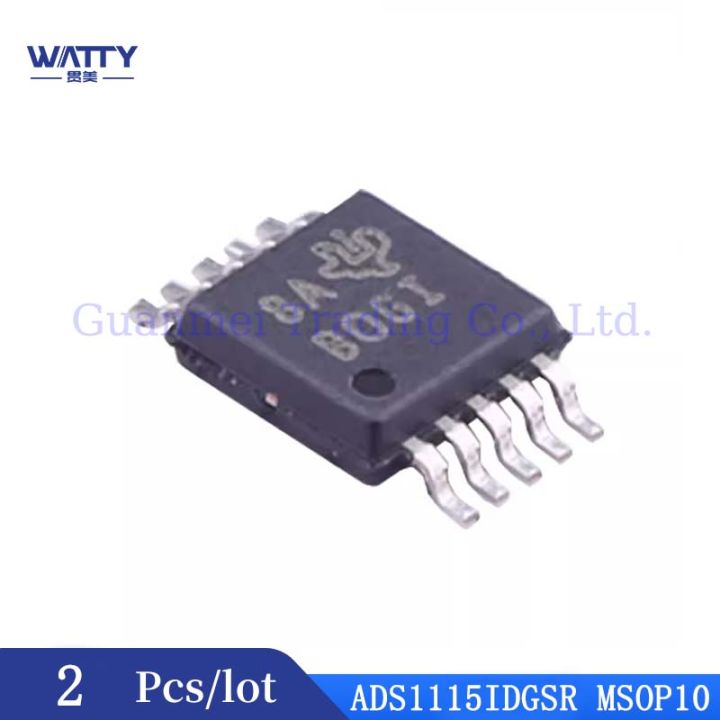 2 Pcs/Lot ADS115IDGST ADS115IDGSR BOGI MSOP-10 16 bit analog-to-digital ...