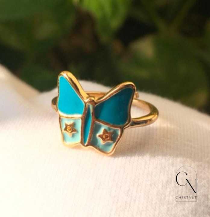 Y2k style Butterfly chunky rings for women punk fashion trendy ...