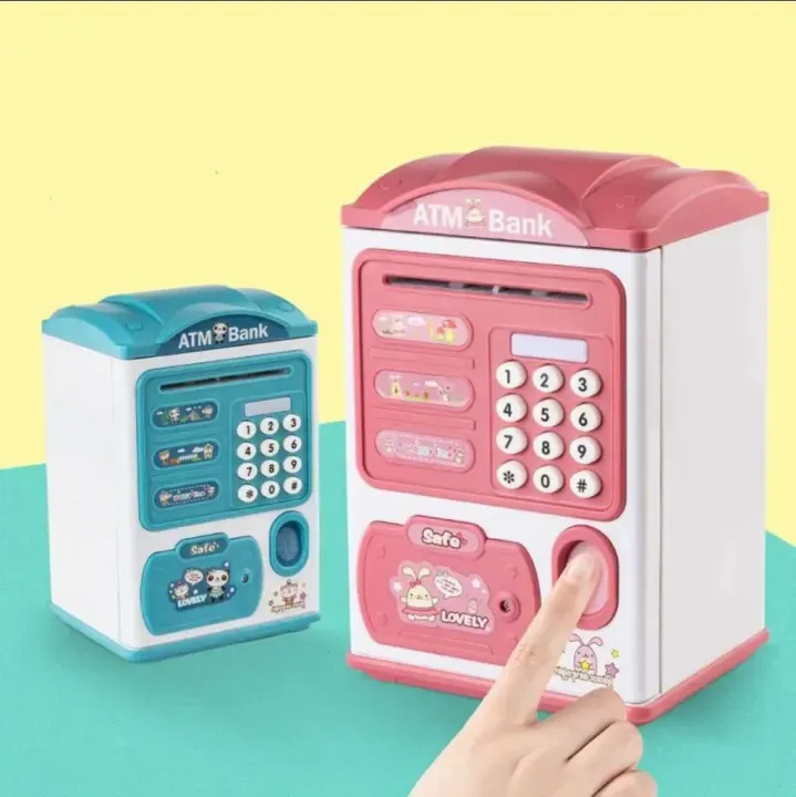 Kids Smart ATM Money Saving Machine – Fingerprint Bank Safe Toy ...