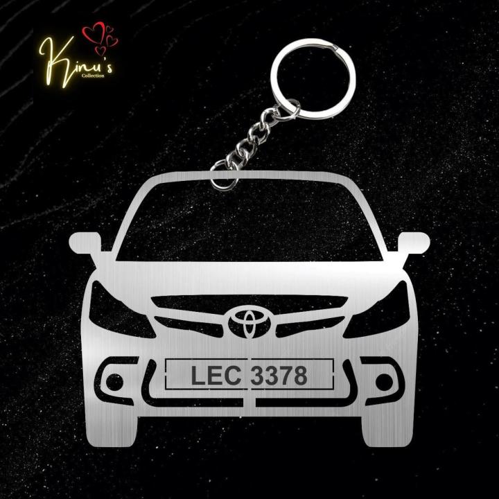 Customized Metallic Keychain with Your Name & Car Number or Logo of ...